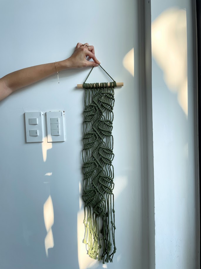 Macrame Leaf Wall Hanging – Handmade Olive Green Wall Art - Macrya